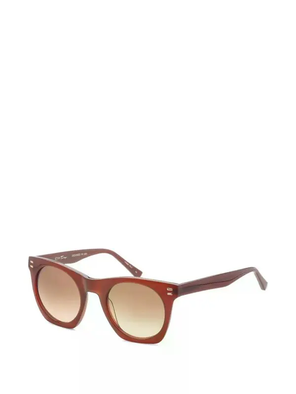 TURA X Kate Young Round Frame Sunglasses - Brown