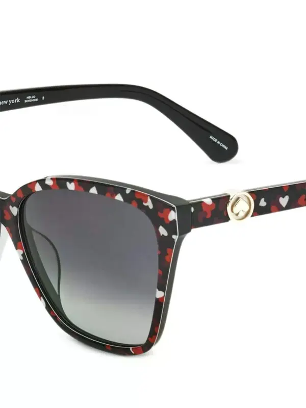 Kate Spade New York Heart Print Square Frame Sunglasses
