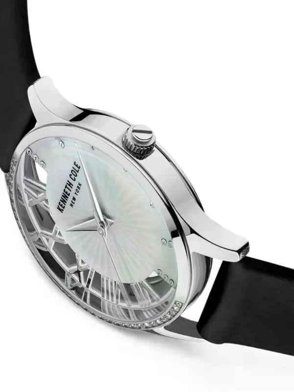 KENNETH COLE Crystal Bezel Skeleton 36mm Watch