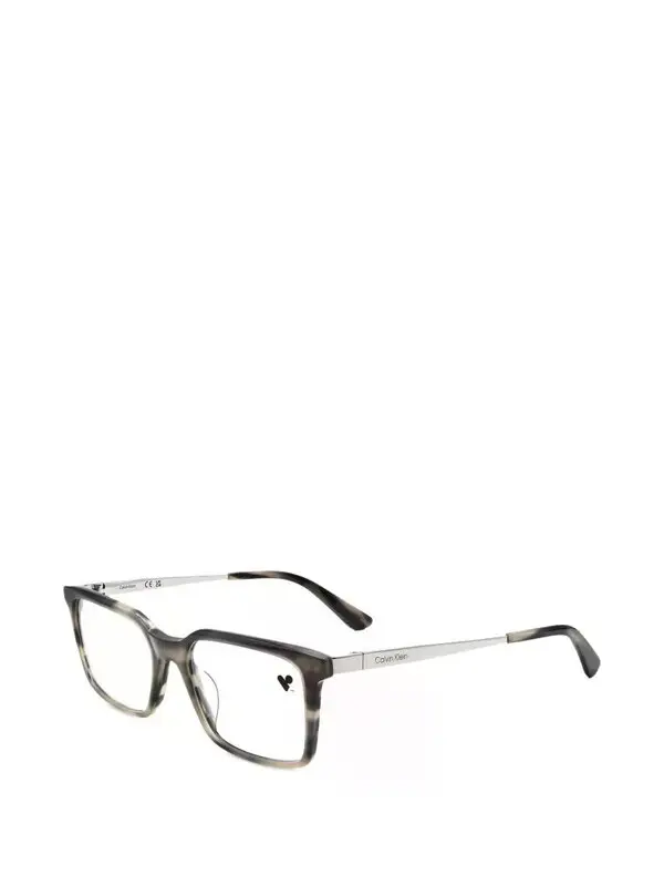Calvin Klein Tortoiseshell-effect Rectangle Eyeglasses - Grey