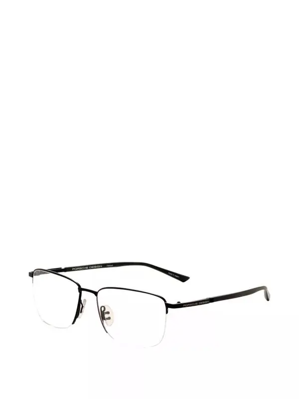 Porsche Design Rectangle Half Rim Eyeglasses - Black