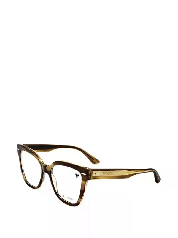 Calvin Klein Striped Cat-eye Glasses