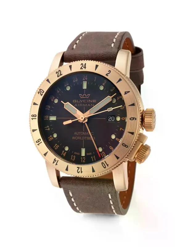 GLYCINE Airman 44mm Watch - Brown