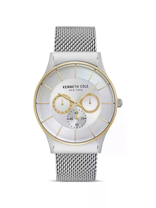 KENNETH COLE 42mm Mesh Strap Chronograph Watch - Silver
