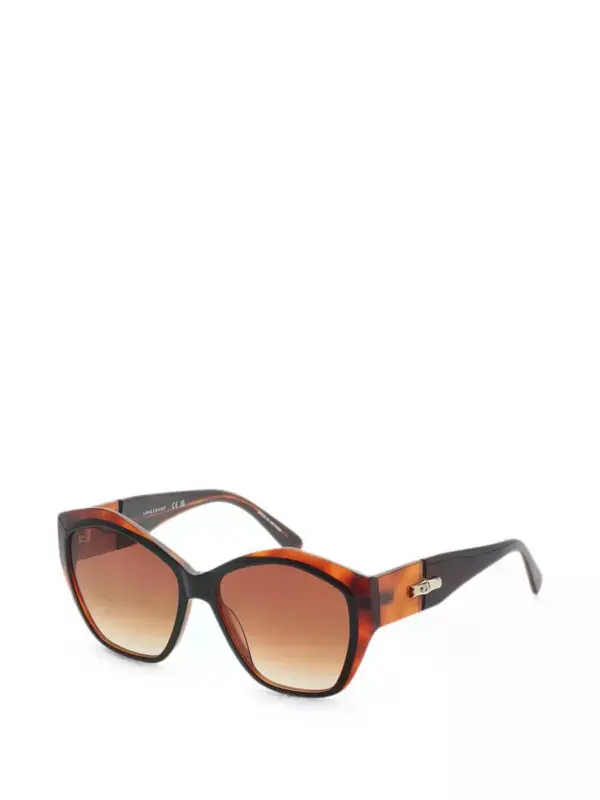 Longchamp Tortoiseshell-effect Geometric-frame Sunglasses