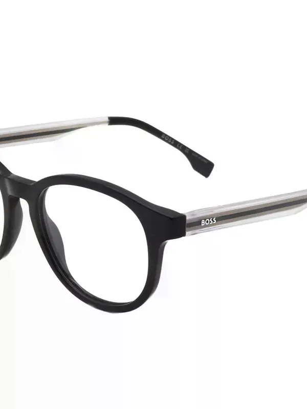 BOSS Pantos-frame Eyeglasses With Logo Detail - Black