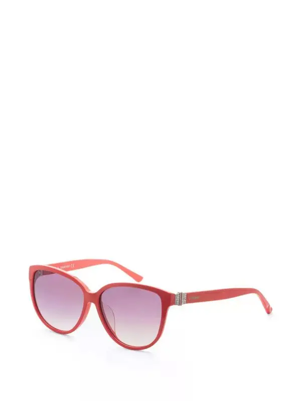 SWAROVSKI Crystal Embellished Geometric Sunglasses - Red