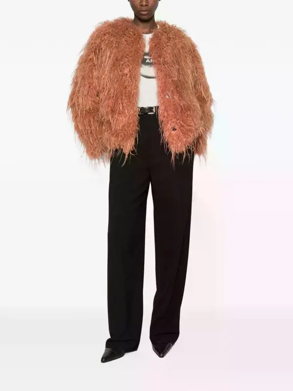 FORTE_FORTE Textured Fur Coat