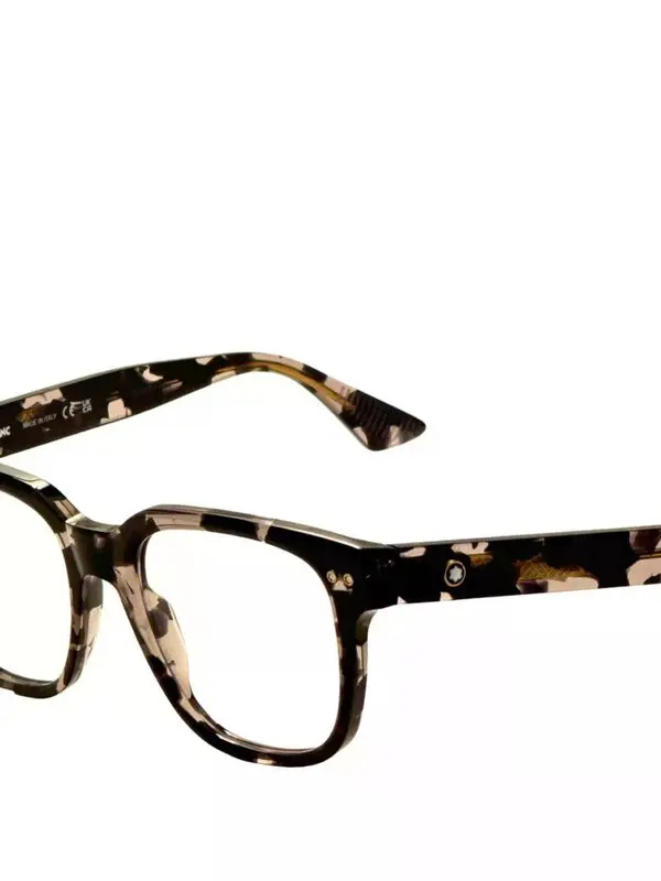 Montblanc Tortoiseshell-effect Square-frame Glasses