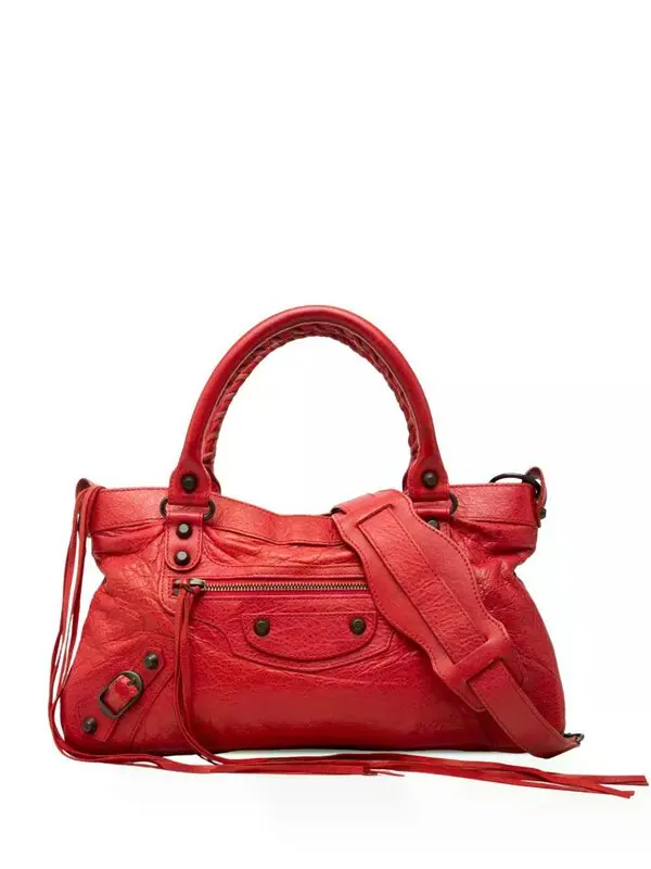 Balenciaga 2011 Lambskin Motocross Classic First Satchel - Red