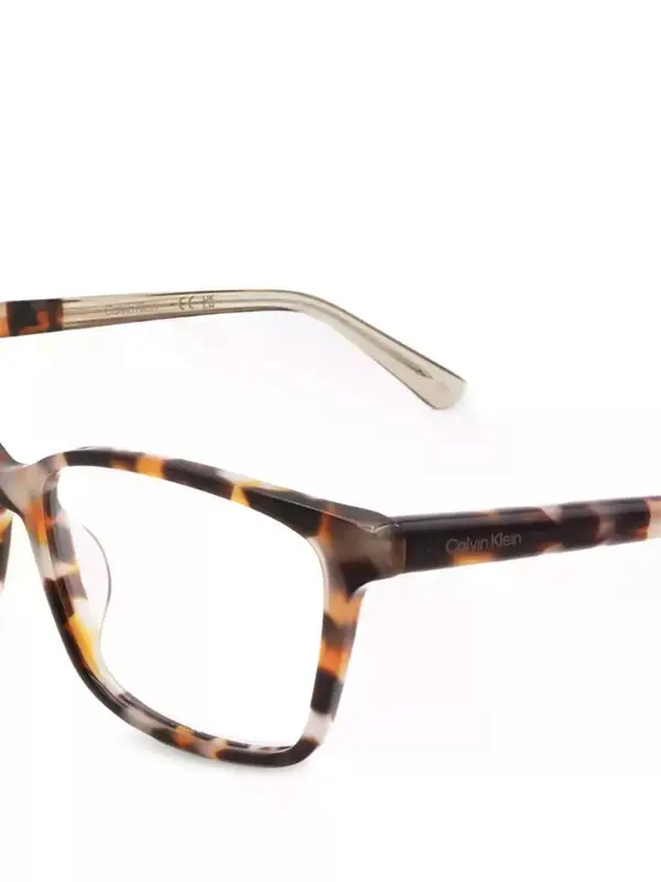 Calvin Klein Tortoiseshell-effect Rectangle-frame Glasses