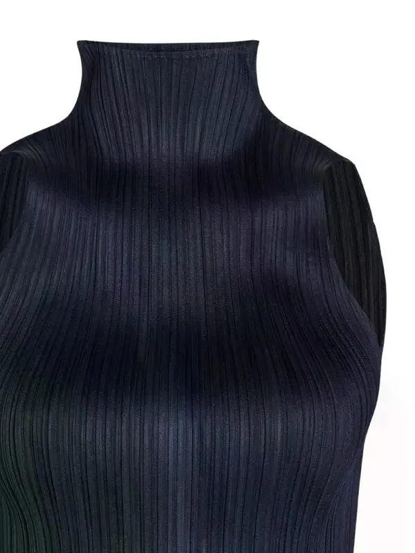 Issey Miyake Pleated High-neck Top