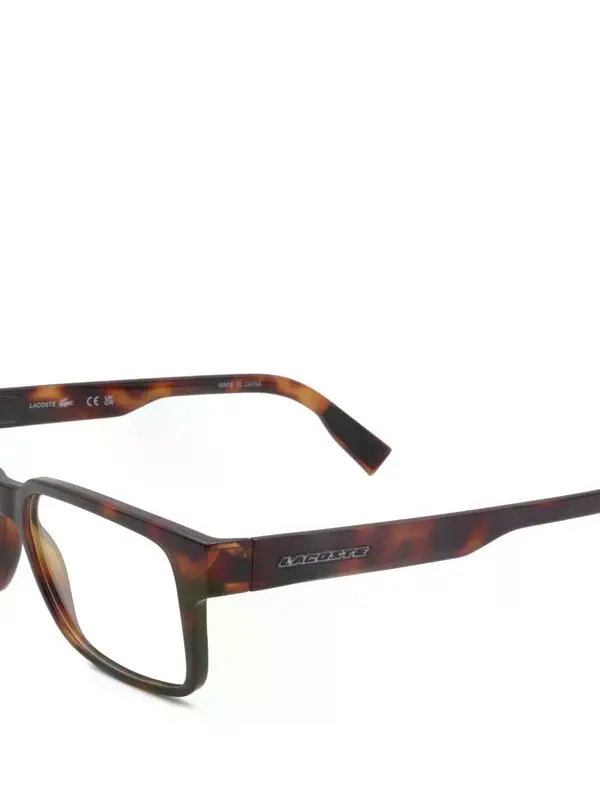 Lacoste Tortoiseshell-effect Rectangle-frame Glasses