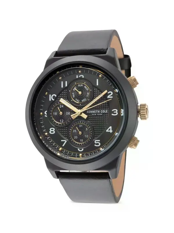 KENNETH COLE Multifunction 47mm Watch - Black