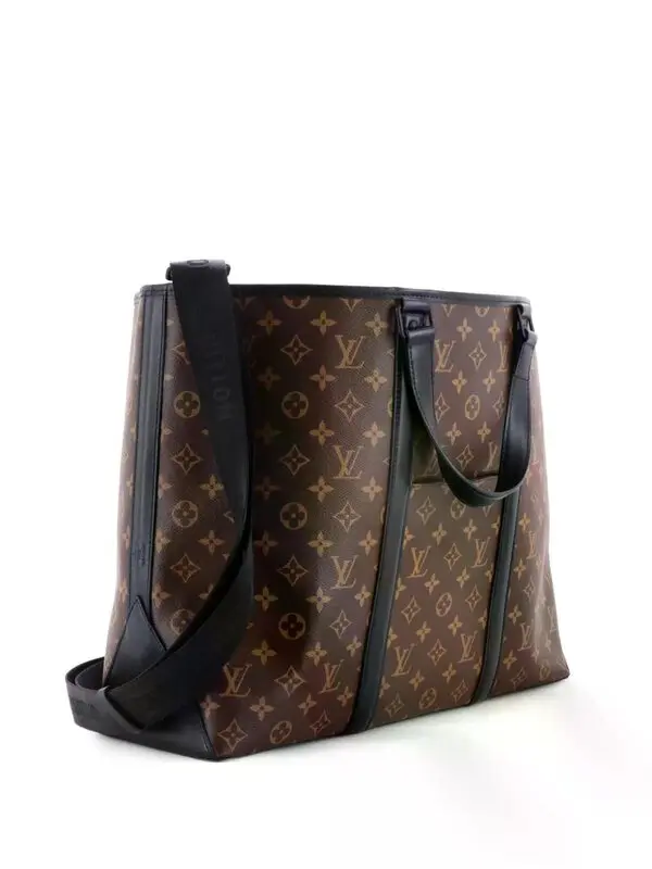 LOUIS VUITTON Weekend Macassar Monogram Canvas Gm Tote Bag - Black