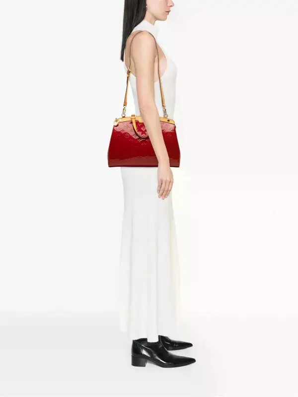 LOUIS VUITTON 2014 Monogram Vernis Brea Mm Satchel - Red