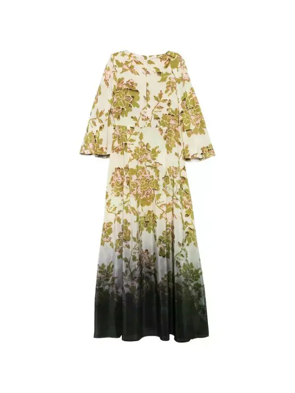 La DoubleJ Belle Botanical Print Ombré Maxi Dress