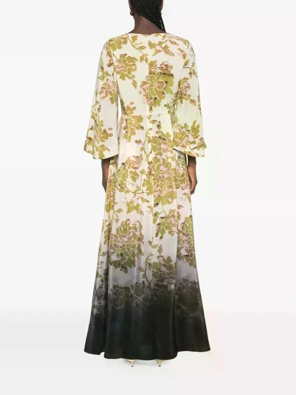 La DoubleJ Belle Botanical Print Ombré Maxi Dress