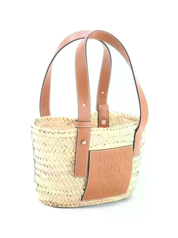 Loewe Basket Raffia Small Tote Bag - Brown