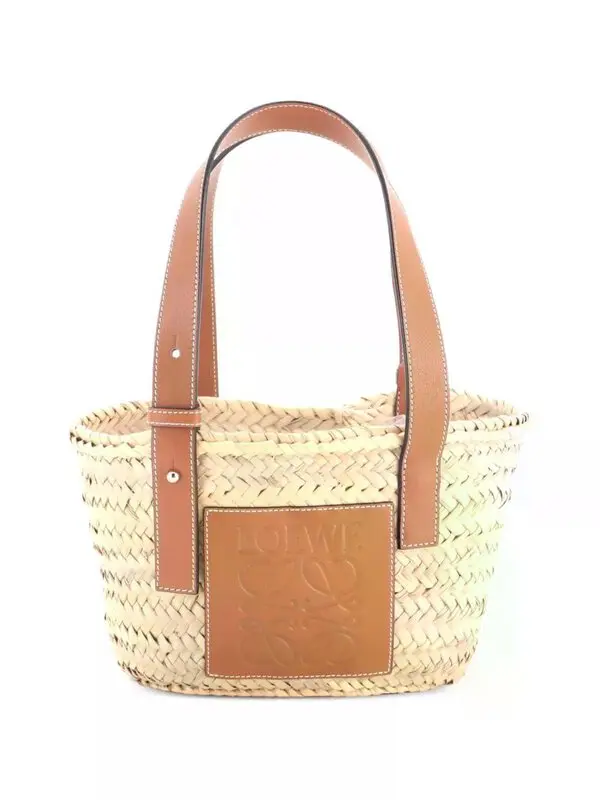Loewe Basket Raffia Small Tote Bag - Brown