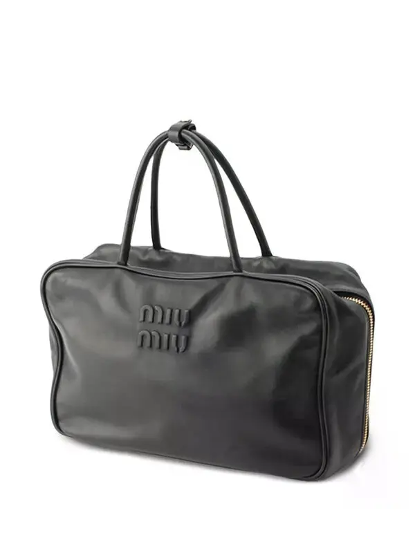 Miu Miu Large Soft Calf Leather Top Handle Bag Satchel - Black