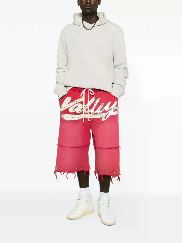 VALE FOREVER Stud-embellished Frayed Shorts