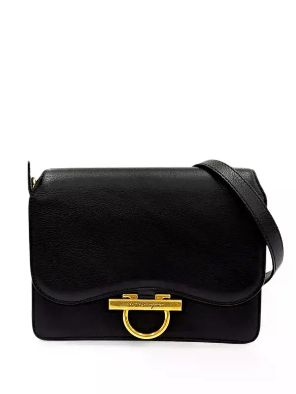FERRAGAMO Joanne Gancini Crossbody Bag - Black