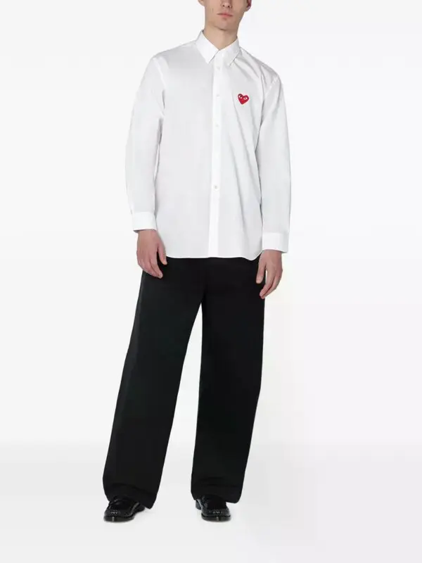 Comme Des Garçons Heart-patch Long-sleeve Shirt