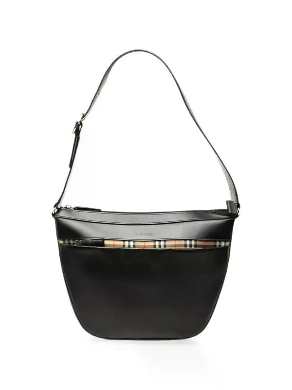 Burberry 2000-2017 House Check Trimmed Leather Shoulder Bag