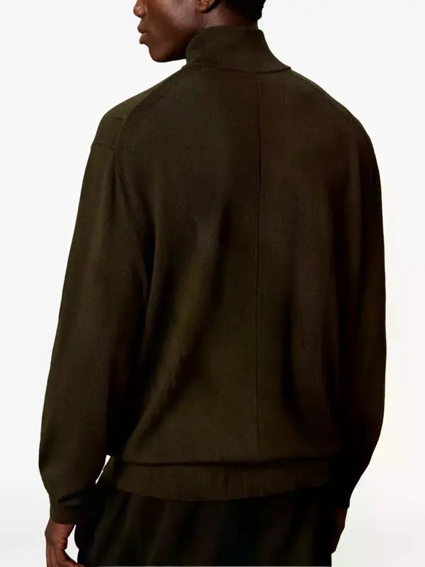 Calvin Klein Quarter-zip Logo-embroidered Sweater - Green