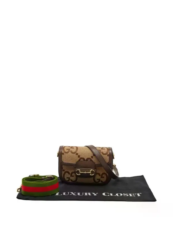 Gucci Horsebit 1955 Jumbo Gg Shoulder Bag - Brown