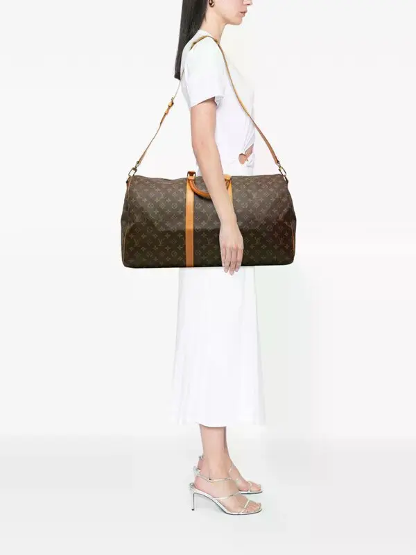 LOUIS VUITTON Monogram Keepall Bandouliere 55 Travel Bag
