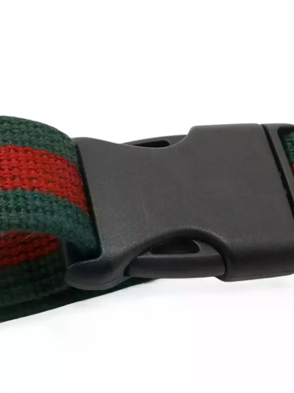 Gucci 2000-2015 Small Grained Calfskin Web Logo Belt Bag