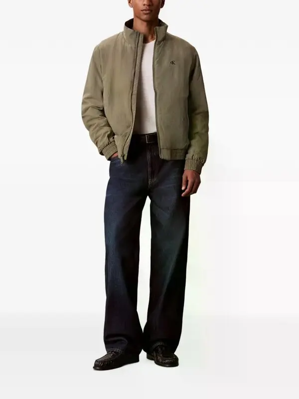 Calvin Klein High-neck Zip-up Jacket With Embroidered Logo