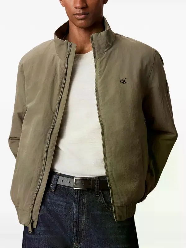 Calvin Klein High-neck Zip-up Jacket With Embroidered Logo