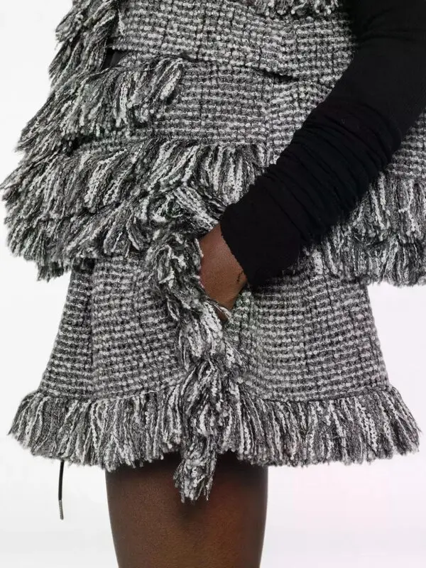 Sacai Fringed Tweed Shorts