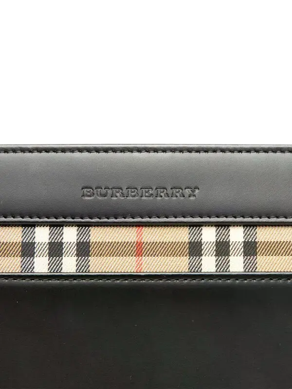 Burberry House Check Trimmed Leather Handbag