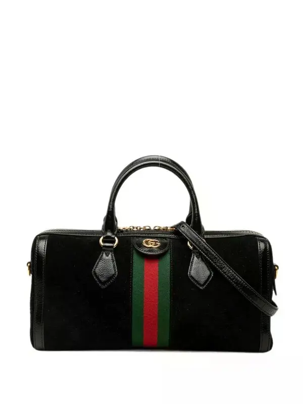 Gucci Ophidia Suede Web Top Handle Bag