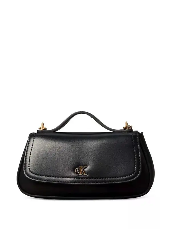 Calvin Klein Plaque Top-handle Shoulder Bag - Black