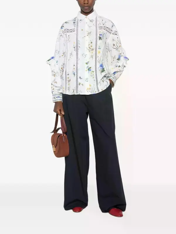 Camilla Floral Print Ruffled Shirt