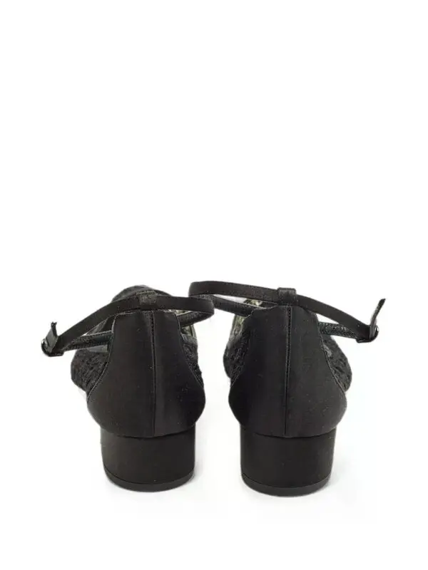Manolo Blahnik Listana Lace And Block Heel Pumps