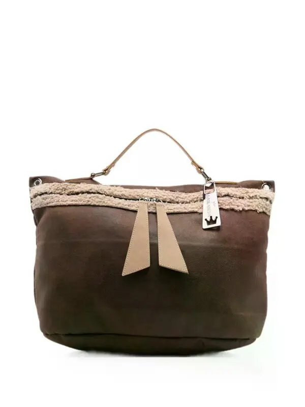 LA MILANESA Shearling-trimmed Tote Bag