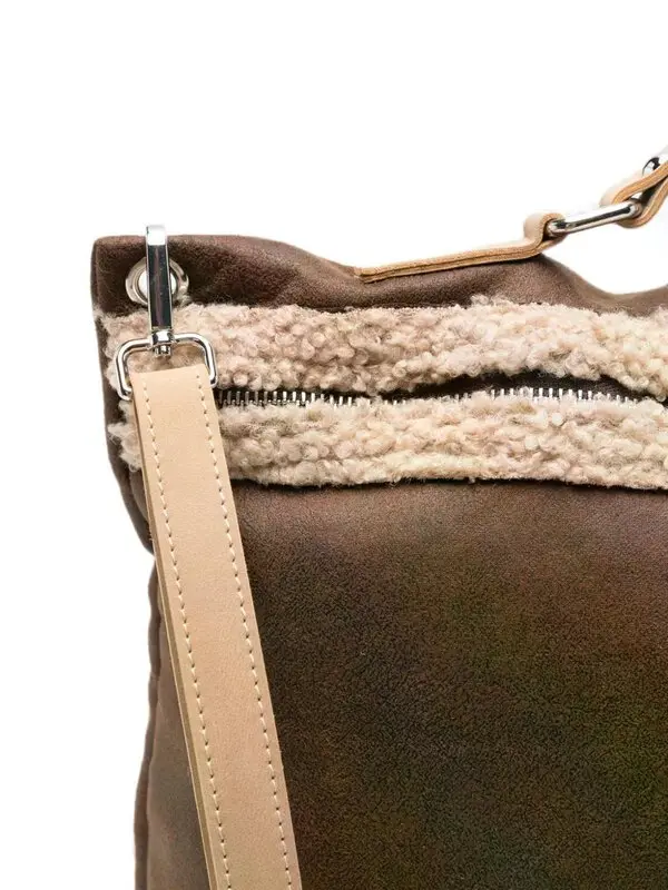 LA MILANESA Shearling-trimmed Tote Bag