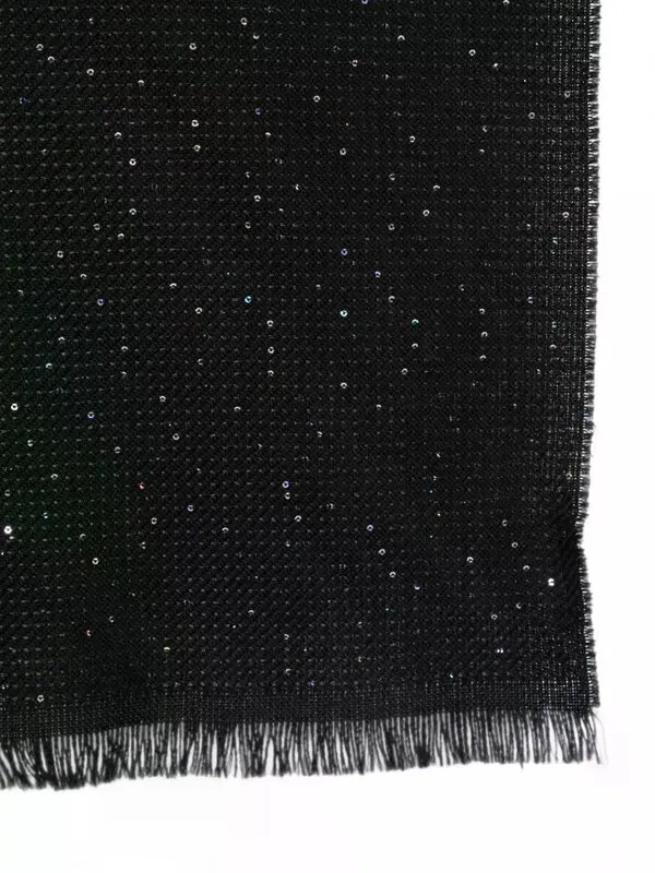 D'ANIELLO Sequin-embellished Frayed Scarf