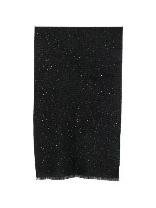 D'ANIELLO Sequin-embellished Frayed Scarf - Black