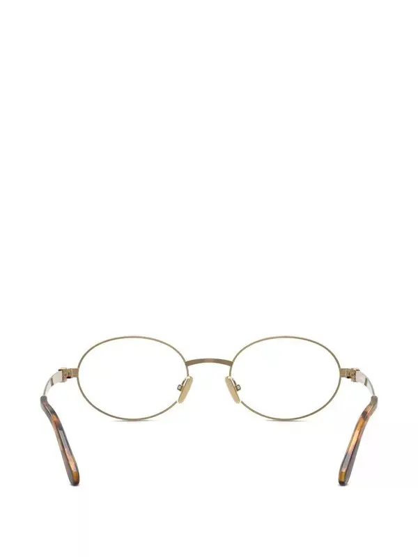 Miu Miu Oval-frame Logo-plaque Glasses