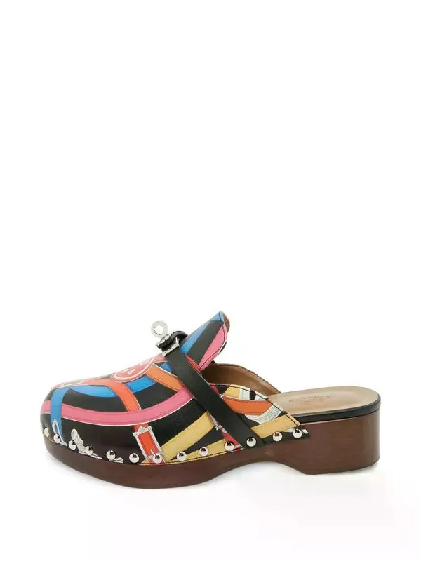 Hermès Carlotta Cavalcadour Mules With Kelly Buckle Detail - Black