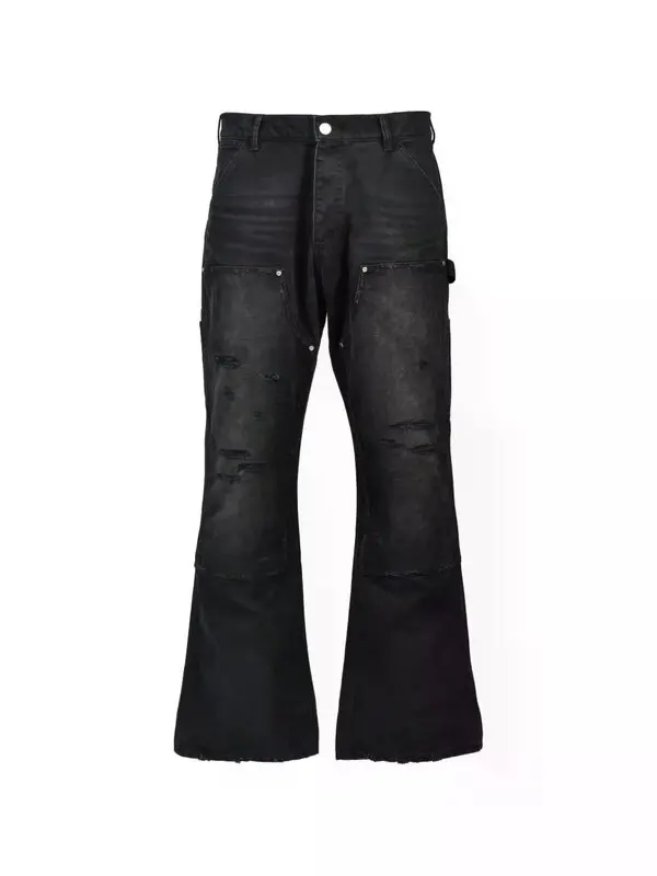 FILTH Distressed Panelled Flared Jeans
