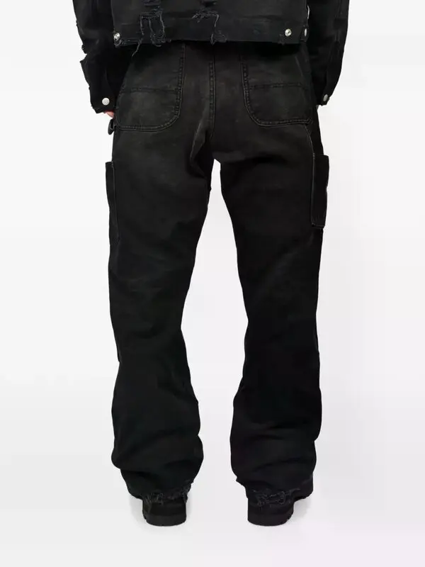 FILTH Distressed Panelled Flared Jeans