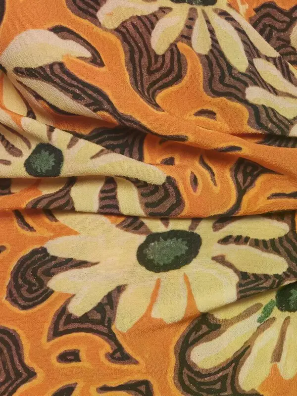 Nanushka Ira Floral-print Cut-out Mini Dress - Orange